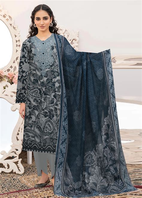 Digital Printed 3pc Suit With Luxury Voile Dupattaunstitched