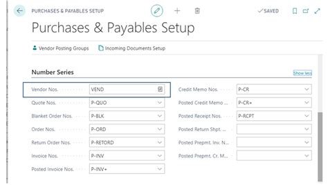 Dynamics Business Central Purchase Setup In Business Central