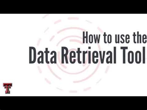 Data Retrieval Tool YouTube