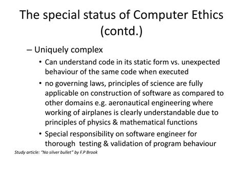 Ppt Lecture 2 What Is Computer Ethics Special Status Of Computer