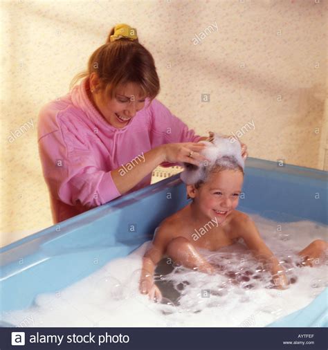 Mother Daughter Bath Stock Photo Royalty Free Image Alamy