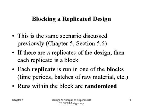 Design Of Engineering Experiments Blocking Confounding In The