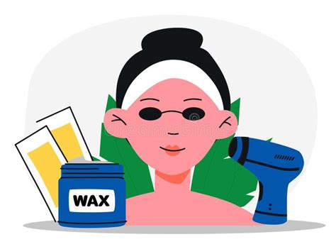 Hair Removal Scene Waxing And Laser Epilation Stock Illustration