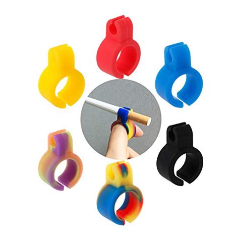Cigarette Ring Holder 6 Pcs Silicone Hands Free Smoking Ring Protect