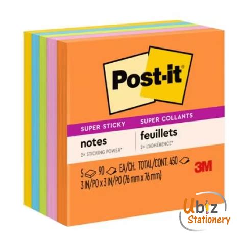 3m Post It Super Sticky Notes 3 In X 3 In 5padspack New Shopee
