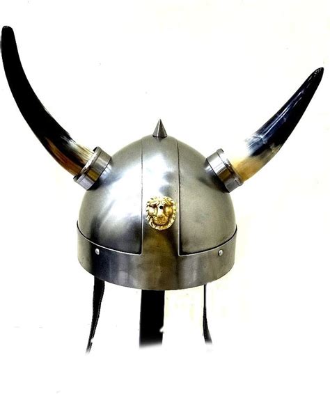 Authentic Viking Helmet With Real Horns