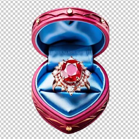 Premium Psd Pink Ruby Ring Decoration With Diamonds