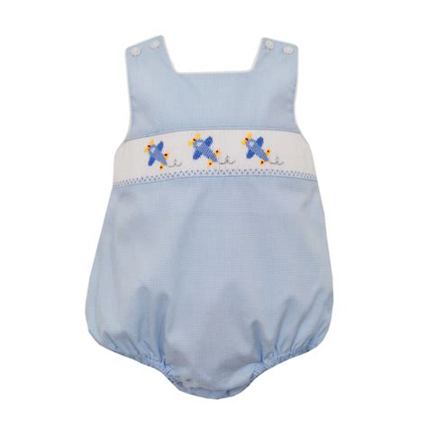 Boys Smocked Airplane Bubble Anavini Tiny Town Inc