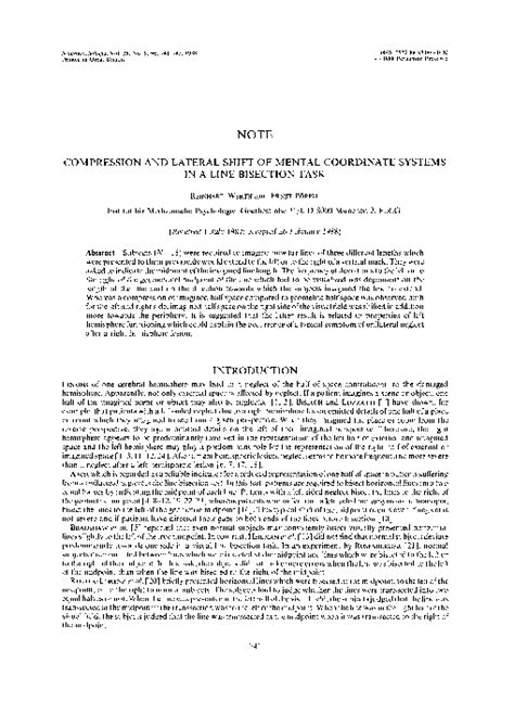 Pdf Compression And Lateral Shift Of Mental Coordinate Systems In A