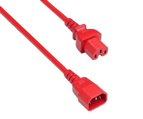 Mag Kabel Warm Appliance Cable C14 To C15 1mm² 15m Red H05v2v2f3g