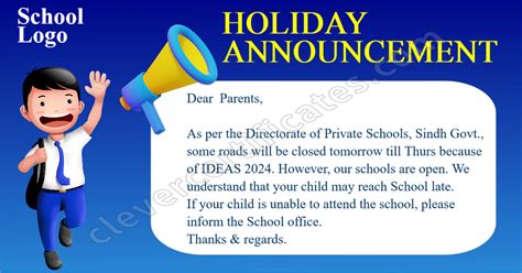 Editable Holiday Notification Facebook Post