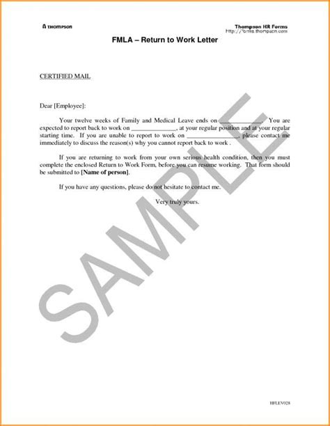 Return To Work Template Letter Modern Resume Template Word