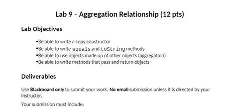 Solved Lab 9 Aggregation Relationship 12 Pts Lab Objectives Be