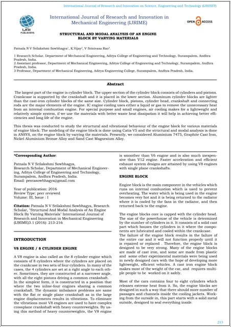 Manufacturing Processes Of Engine Blocks Pptx