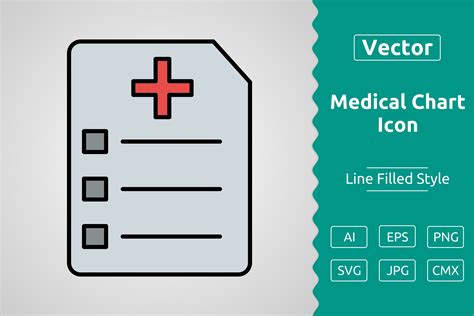 Vector Medical Chart Filled Outline Icon Graphic By Muhammad Atiq