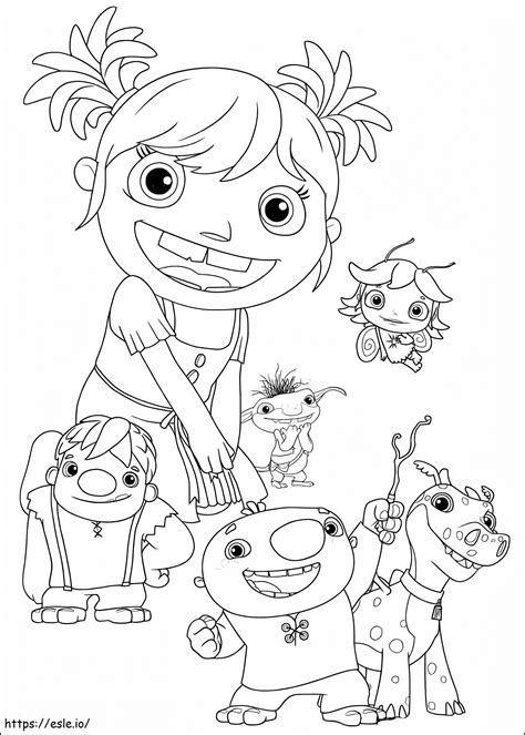 Characters From Wallykazam Coloring Page
