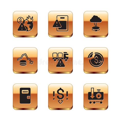 Set Global Economic Crisis Prison Cell Door Dollar Rate Decrease Stop Delivery Cargo Truck