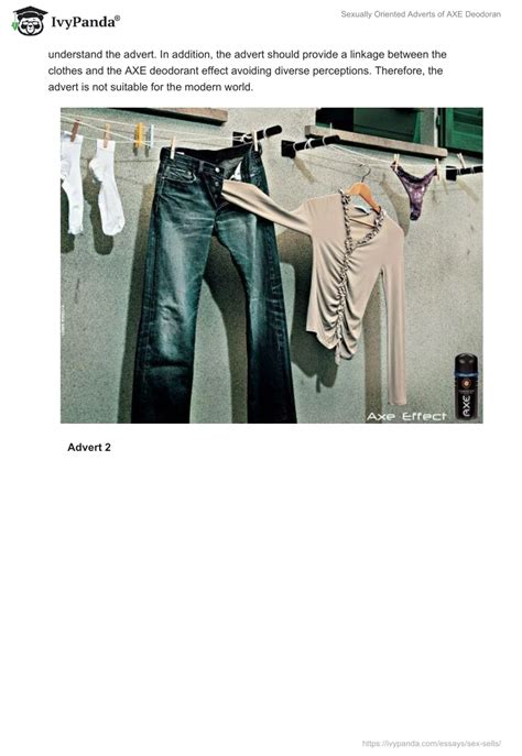 Sexually Oriented Adverts Of AXE Deodoran 1492 Words Case Study Example