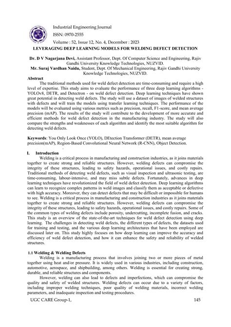 Pdf Leveraging Deep Learning Models For Weld Defect Detection