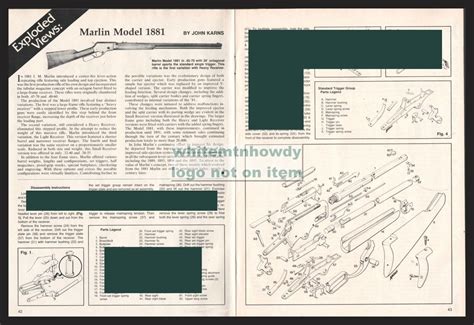 1990 Marlin 1881 Rifle Schematic Parts List Assembly Disassembly Article 4633534802