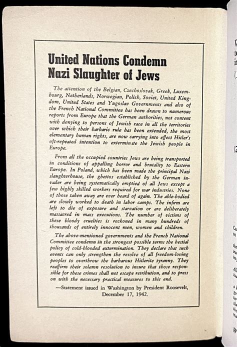 The Massacre Of A People What The Democracies Can Do By 46 [1942 43 ] [president Franklin D