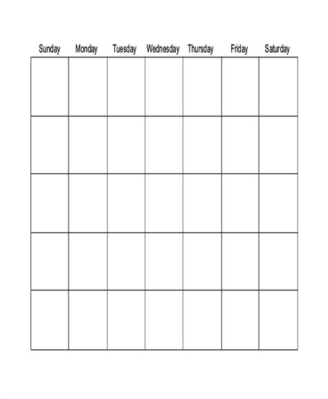 Blank Large Calendar Printable Free Printable