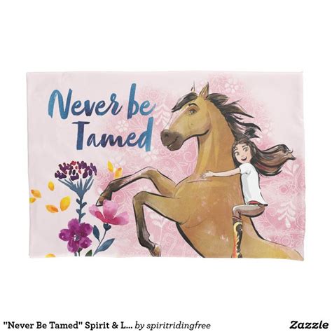 Never Be Tamed Spirit And Lucky Watercolor Art Pillow Case Watercolor