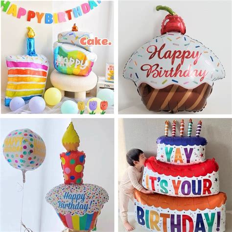 【店鋪特惠】蛋糕氣球生日氣球裝飾佈置兒童生日派對彩色鋁膜生日蛋糕氣球生日佈置 派對佈置 生日氣球 派對氣球 蝦皮購物