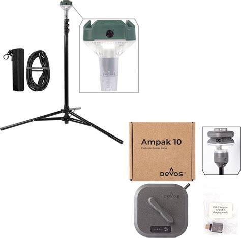 Devos Outdoor Lightranger 800 Lumen Rechargeable Telescoping Led Lantern Bundle With