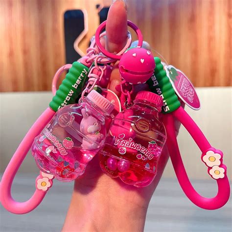 Bsbh Boba Tea Keychain Liquid Quicksand Keychains