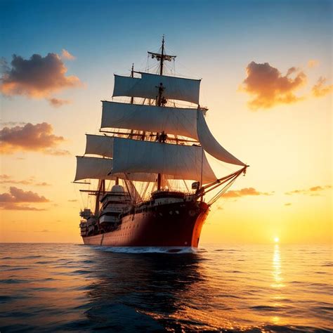 Premium Ai Image Big Classical Ship On The Ocean Ai Generated