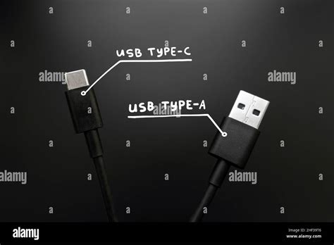 Connecting Cables Usb Type C And Type A Wires Popular Technological Standard Stock Photo Alamy