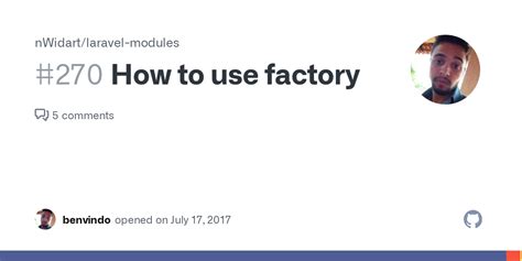 How To Use Factory · Issue 270 · Nwidartlaravel Modules · Github