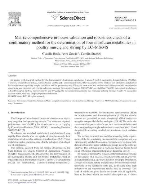 pdf matrix comprehensive in house validation and robustness check of