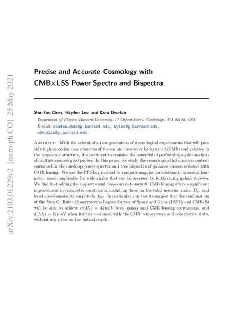 Pdf Precise And Accurate Cosmology With Cmb×lss Power Spectra And Bispectra