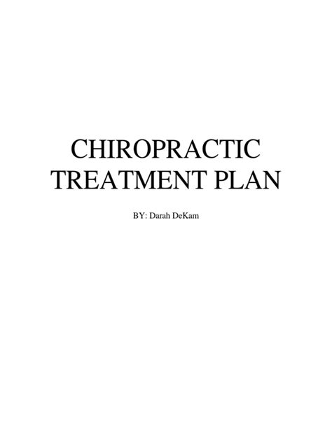 Chiropractic Treatment Plan Pdf Chiropractic Anatomical Terms Of
