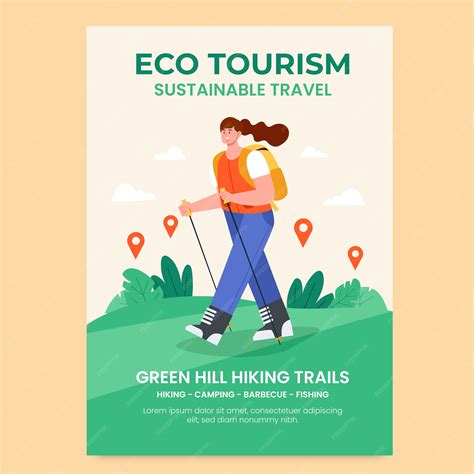 Premium Vector Hand Drawn Eco Tourism Poster Template