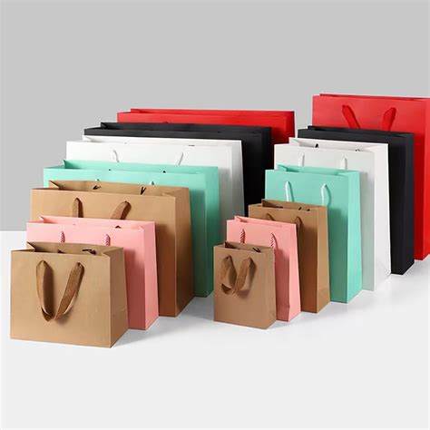 10pcs Kraft Paper Bag Rectangular T Paper Bag Portable Shopping T