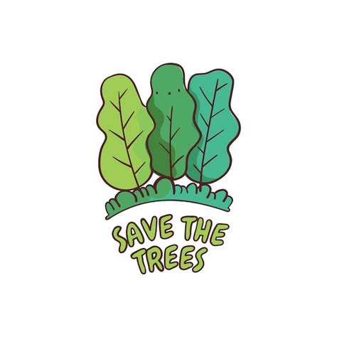 Premium Vector Save The Trees Hand Drawn Vector Illustration In