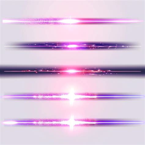 Set Of Laser Lights Separate Lines Laser Realistic Premium Ai
