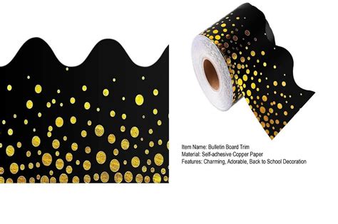 Huangyan School Blackboard Border Bulletin Board Border Sparkling Gold Confetti Border Trim For