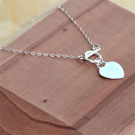 Toggle Clasp Necklace In Sterling Silver Toggle Clasp Heart Necklace