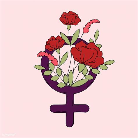 Download Free Vector Of Woman Symbol With Flowers And Leaves Vector By