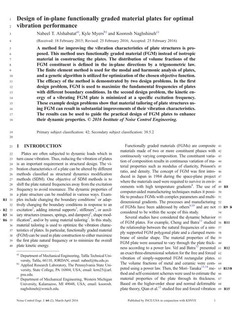Pdf Design Of In Plane Functionally Graded Material Plates For
