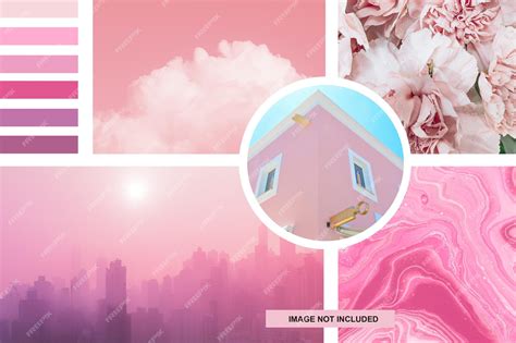 Premium Vector Pink Moodboard