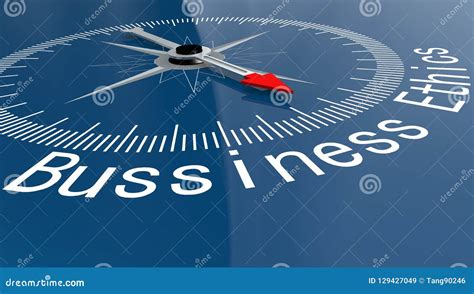 Blue Compass With Bussiness Ethics Word Stock Illustration