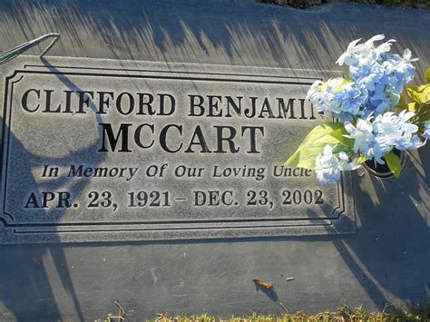 Clifford Benjamin Mccart 1921 2002 Find A Grave Memorial