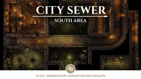 Animated Battlemap City Sewer Complete Map Set Dungeon And