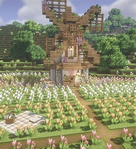 Cute Lavender Cottage Minecraft Cottagecore Mizunos 16 Craft