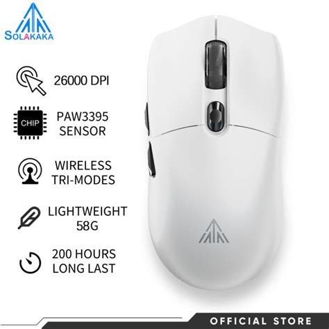 Solakaka Sm800 Wireless Gaming Mouse Lightweight Tri Mode 2 4g Usb C Wired Bluetooth